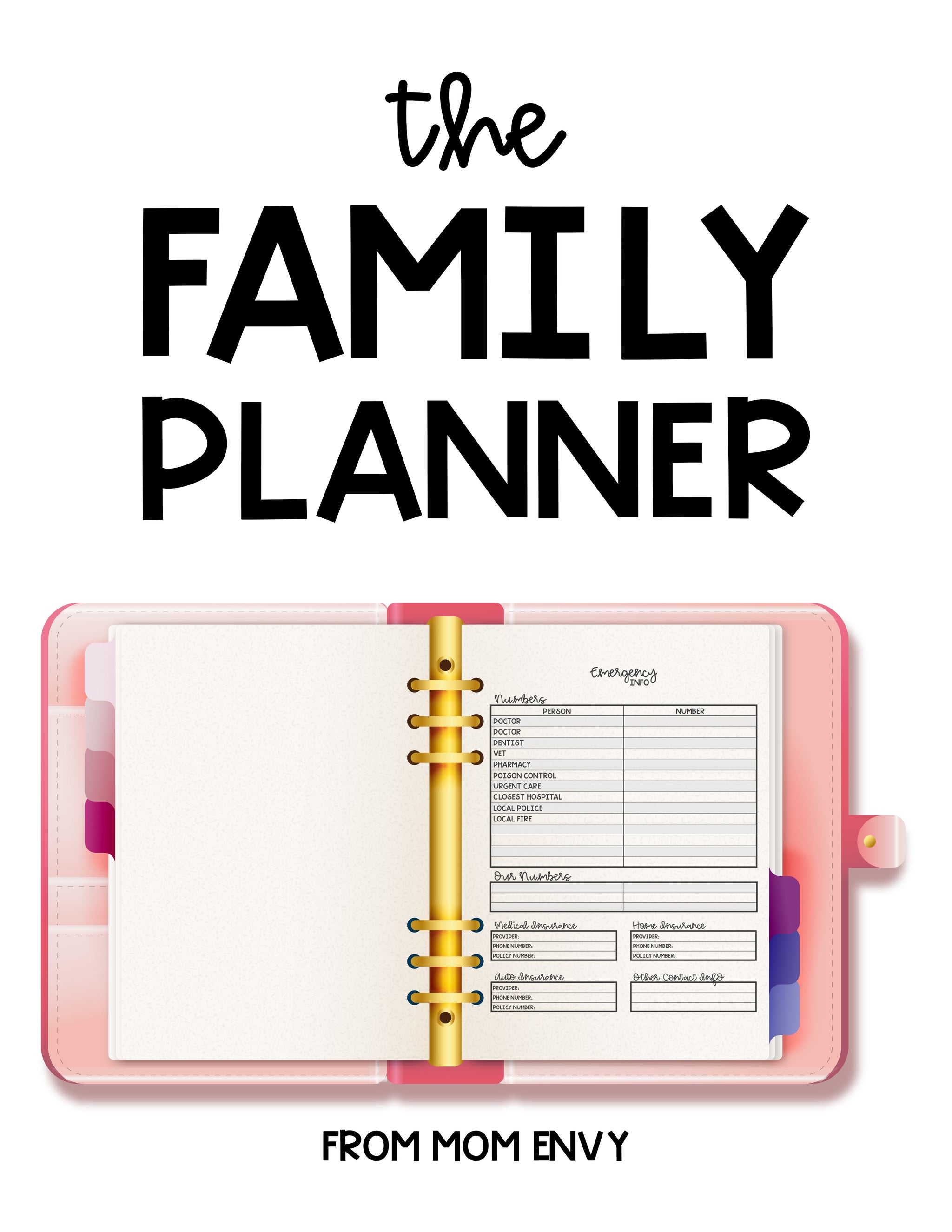 Family Planner – Mom Envy Printables & More
